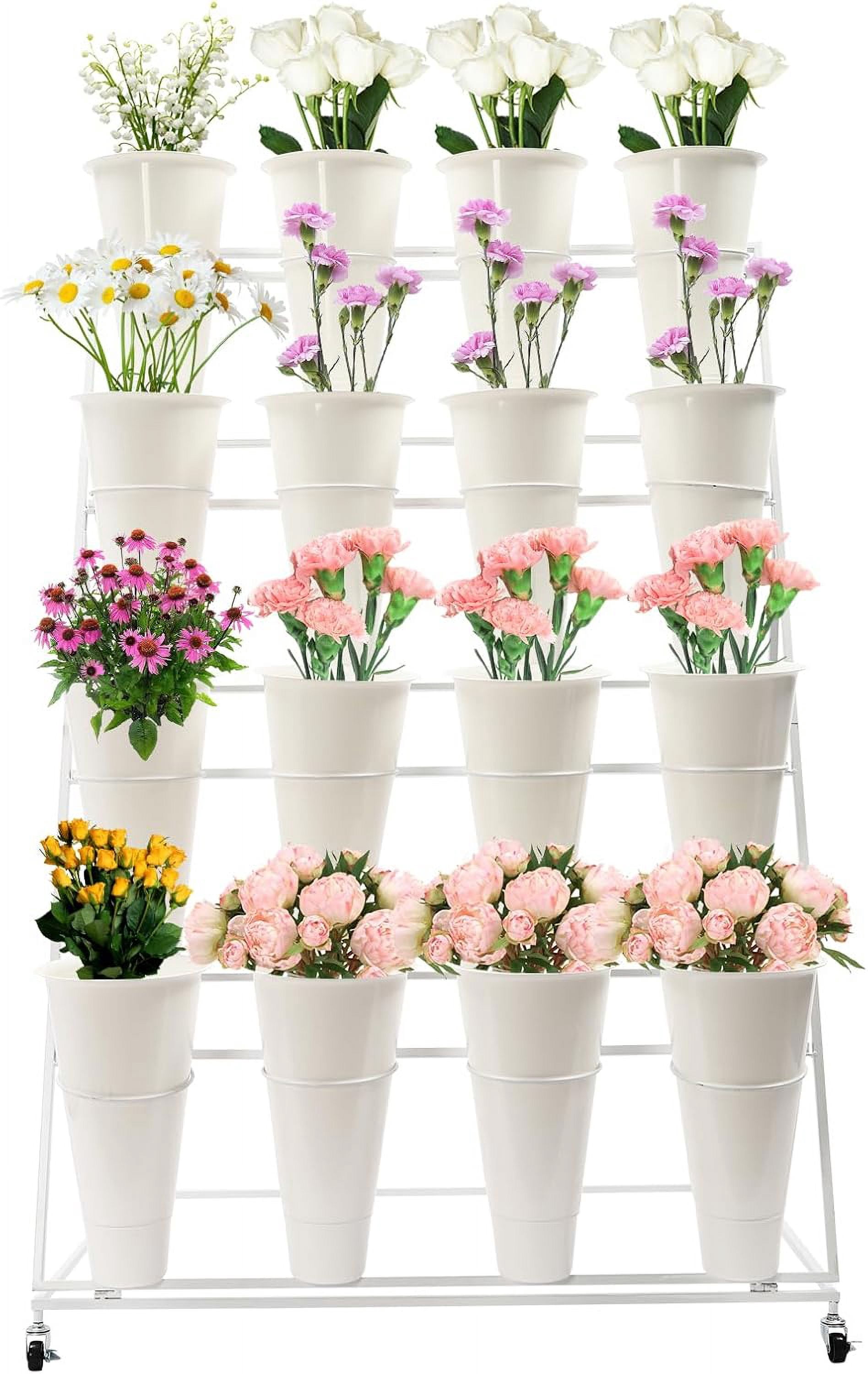 4-Layer Metal Flower Display Stand, Modern Flower Plant Display Stand ...