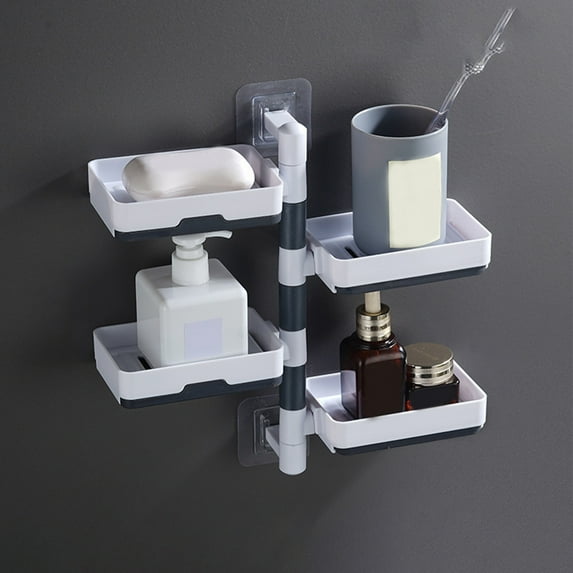 4-Layer Self-Adhesive Soap Holder, Wall Mounted Rotatable Soap Dish ...