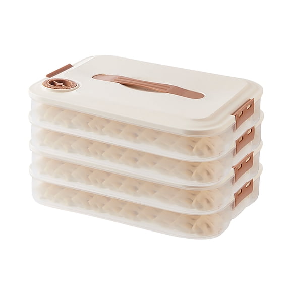 4-Layer Stackable Dumpling Storage Box,Freezer Safe Wonton Container ...