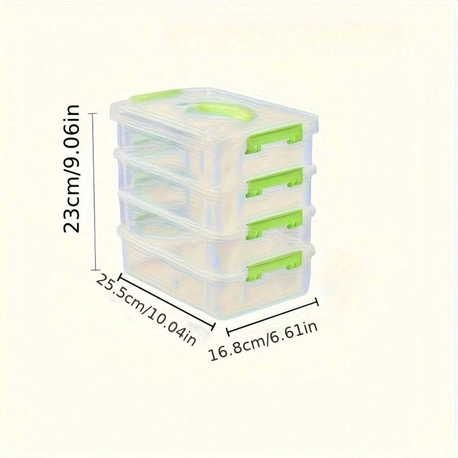 4-Layer Stackable Large Capacity Transparent Plastic Storage Box Cover ...