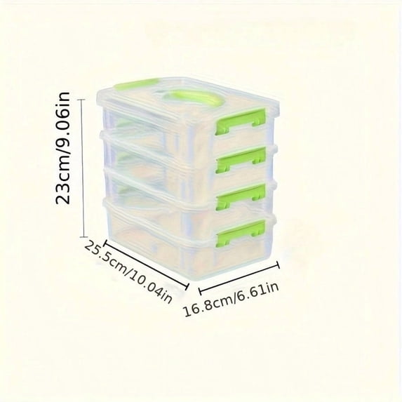 4-Layer Stackable Large Capacity Transparent Plastic Storage Box Cover ...