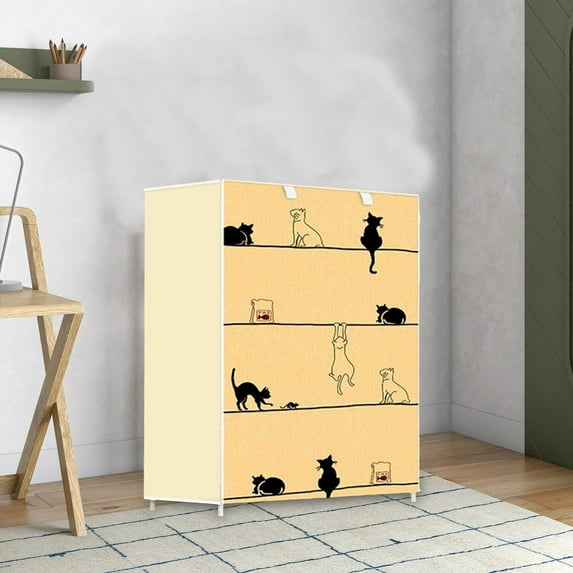 4-Layer Stackable Shoe Storage Rack - Space-Saving Shoe Organizer for ...