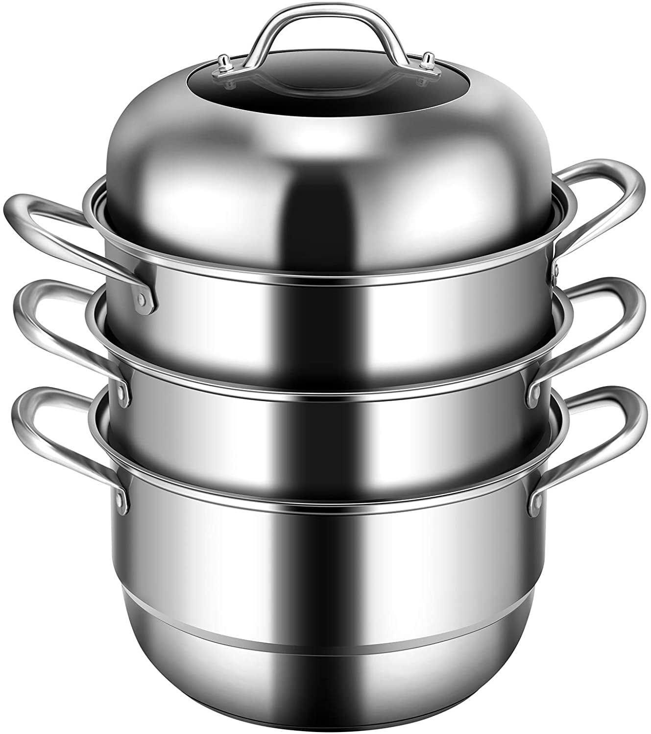 4-Layer Stainless Steel Steamer Pot for Cooking Soup and Steaming Food ...