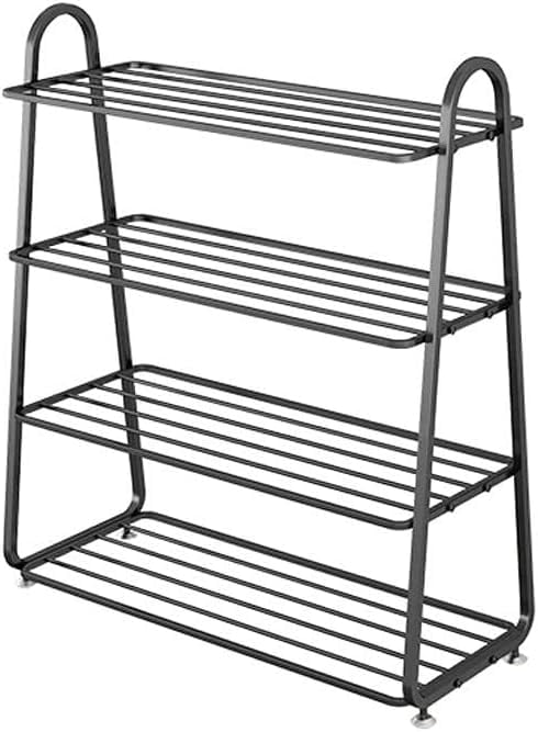 4-Layer Wrought Iron Shoe Rack, Non-Slip Floor Shoe Organizer for ...