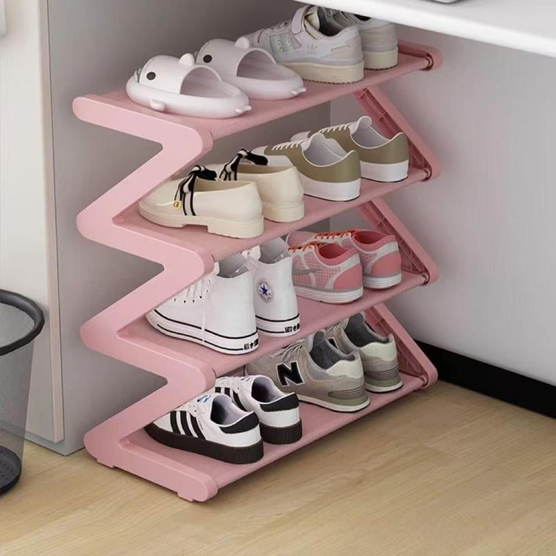 4 Layer Z Shaped Shoe Rack, Easy To Assemble Shoes Storage Rack ...
