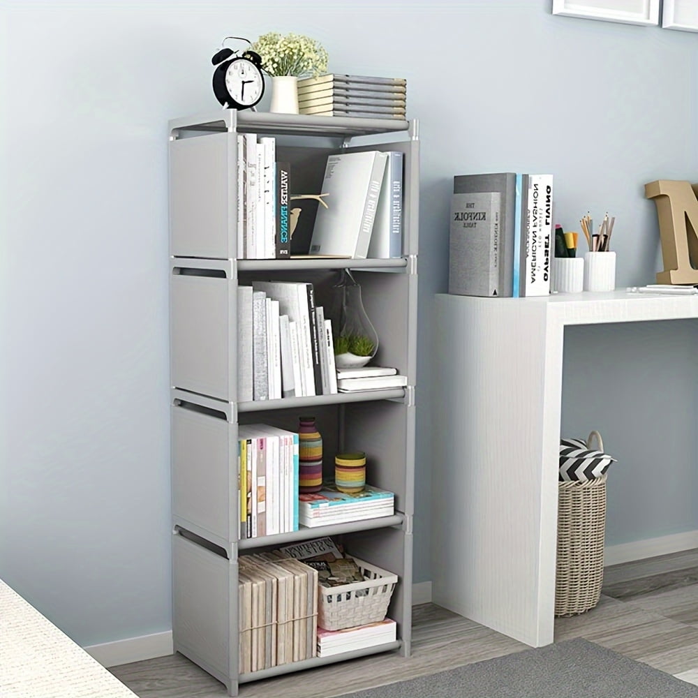 4-Layer multi-functional bookshelf, easy-to-assemble bookshelf, floor ...