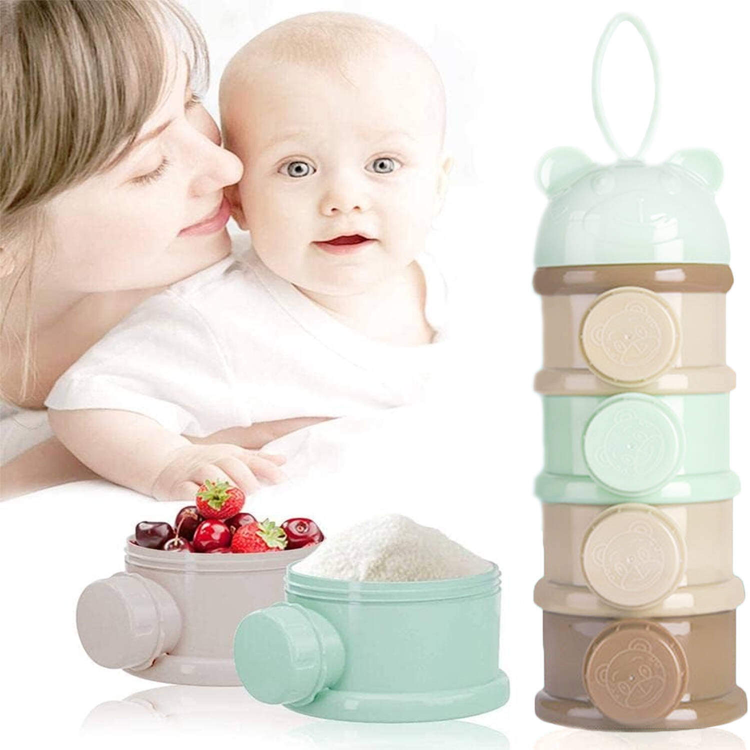 4 Layers Baby Stackable Milk Powder Formula Dispenser, Infant Milk ...