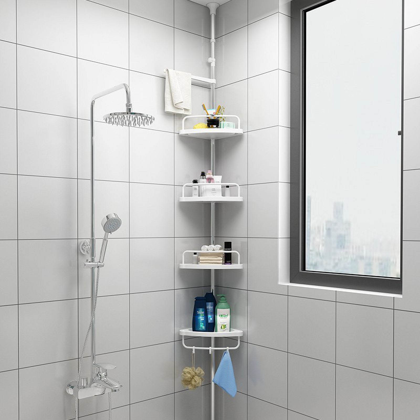 Pamcattie Corner Shower Organizer, 4 Tier Adjustable Storage Shelves ...
