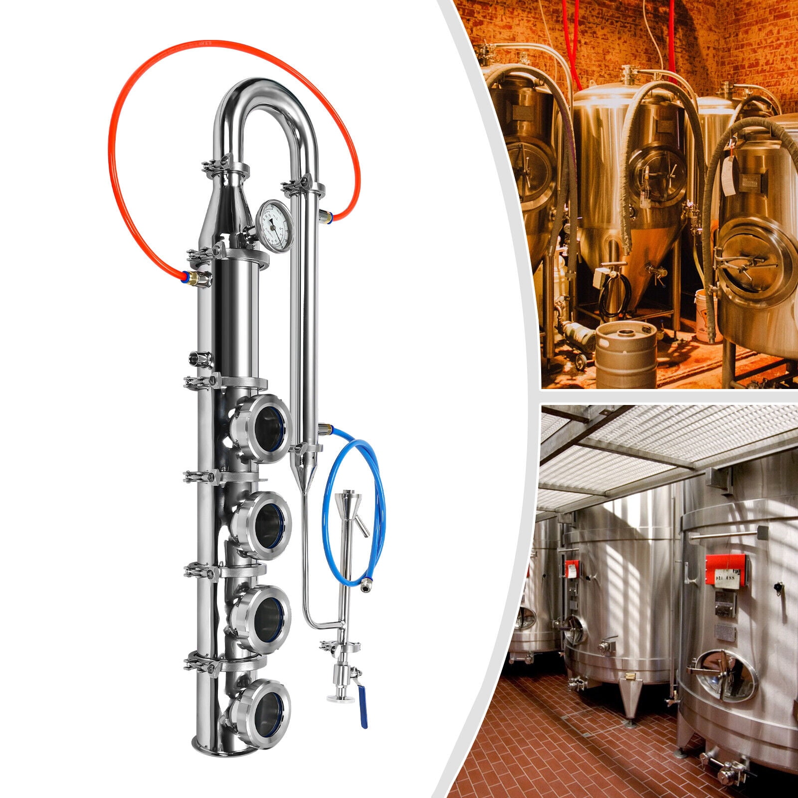 4 Layers Stainless Moonshine Still Reflux Column With Copper Bubble ...