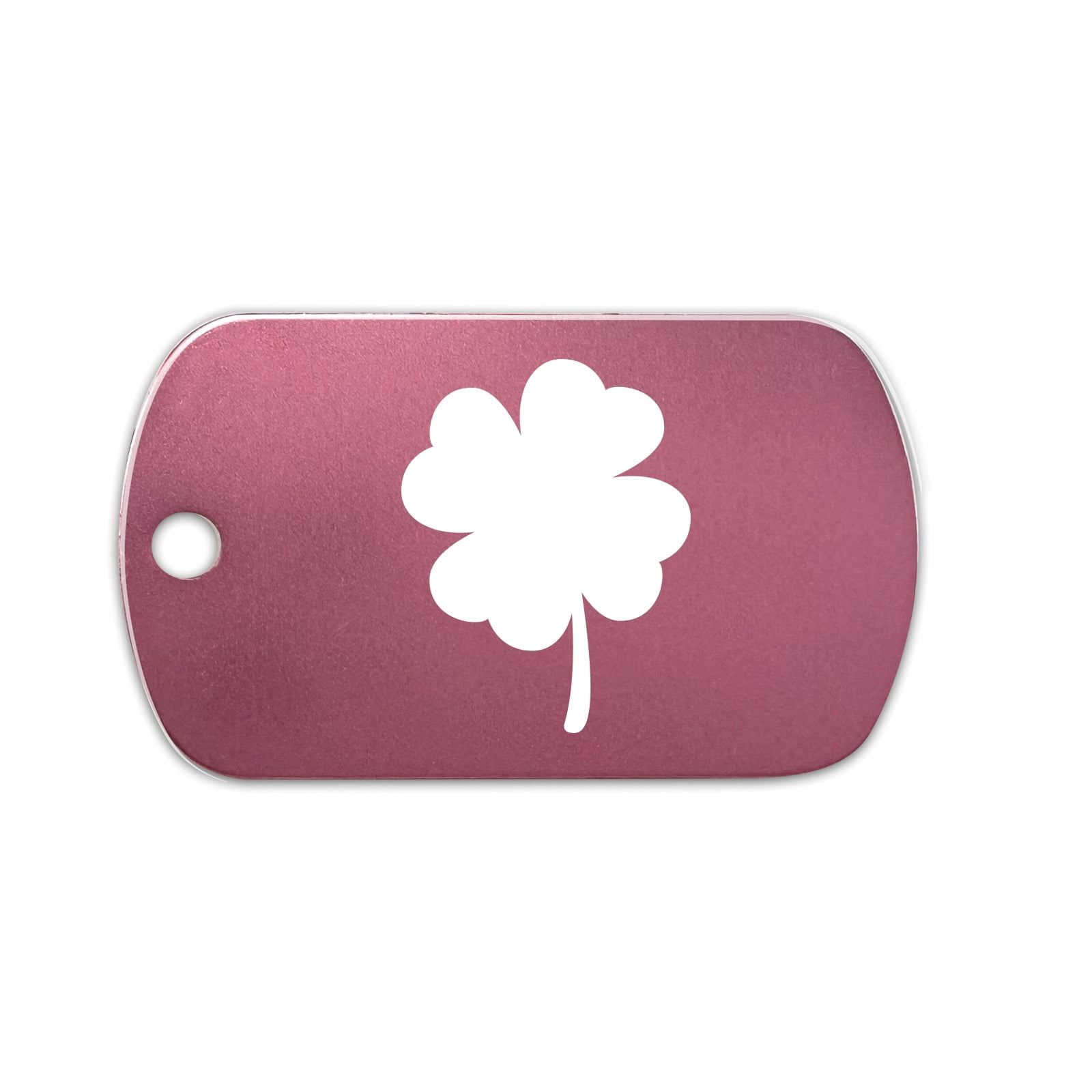 4 Leaf Clover GI Dog Tag Aluminum Keychain lucky irish - Pink - Walmart.com