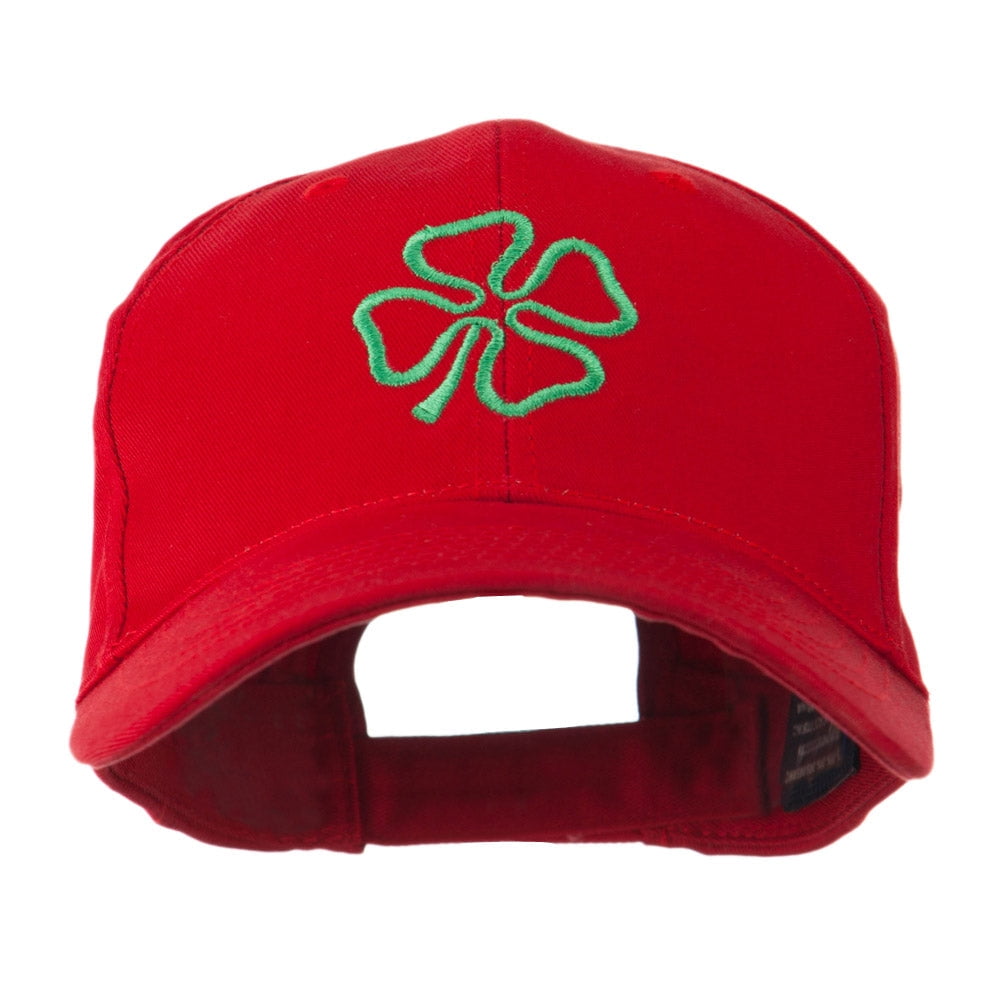 4 Leaf Clover Holiday Embroidered Cap - Red OSFM - Walmart.com