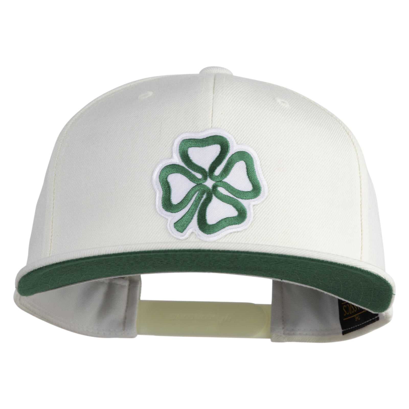 4 Leaf Clover Patched Wool Blend Prostyle Snapback Cap - Natural OSFM ...