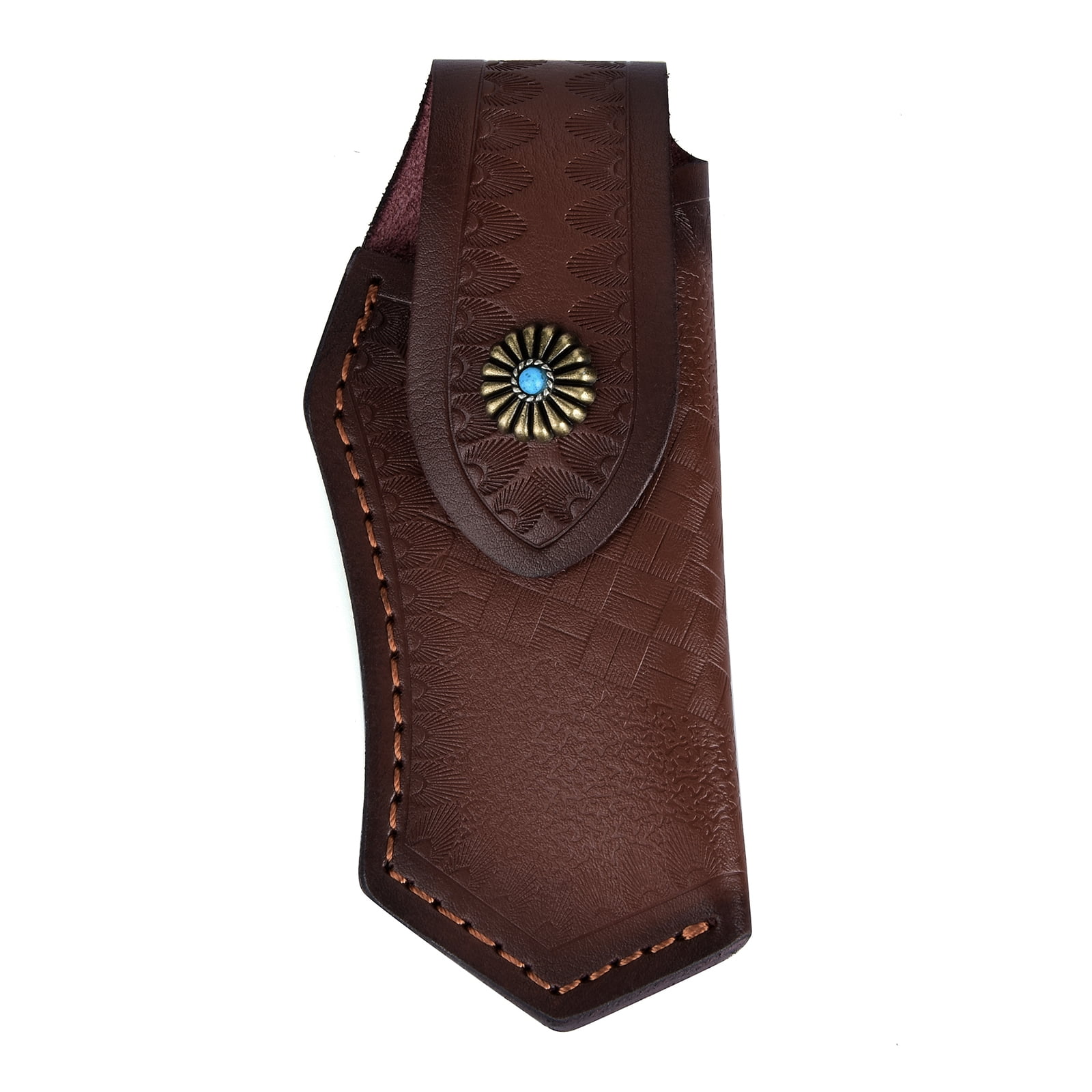 4" Leather Pocket Blade Pouch Folding Blade Sheath Holder Belt Loop ...