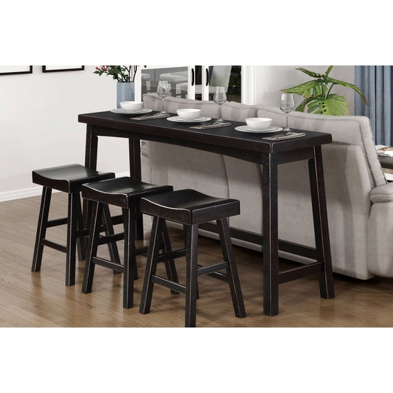 4 - Leg Base Table - Neutral Finish - Dining Room Decor - 4 - Piece ...