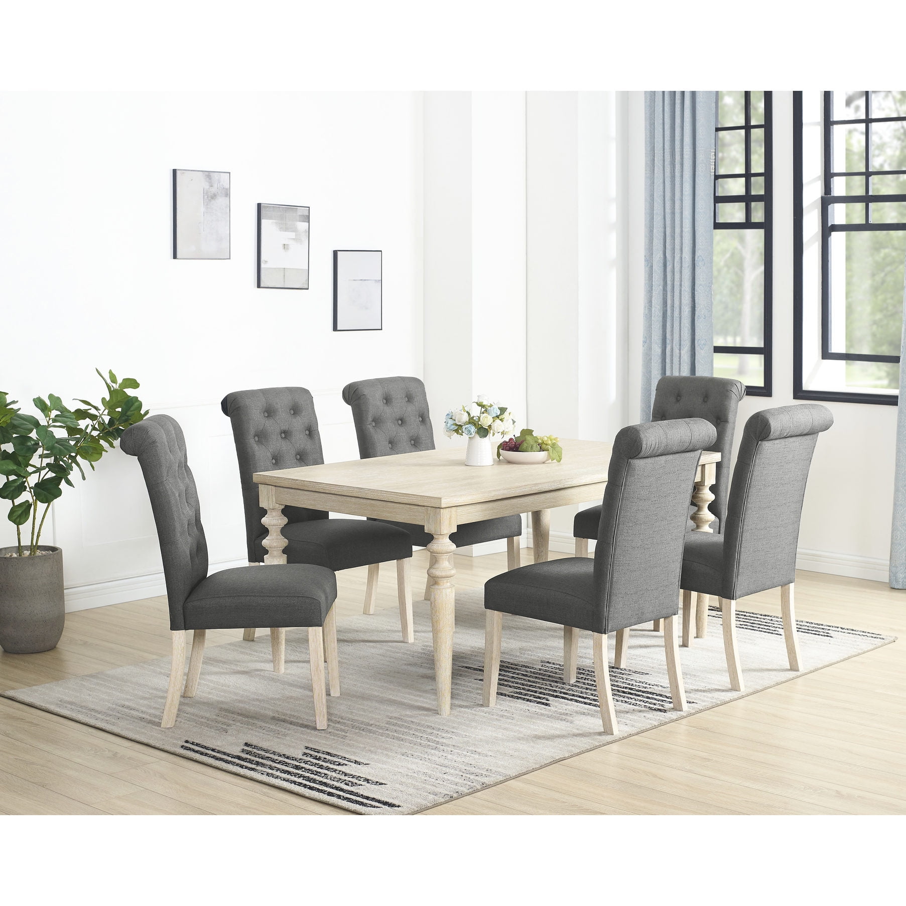 4 - Leg Table Base & Wooden Chairs - Long - term Dining with Structural ...