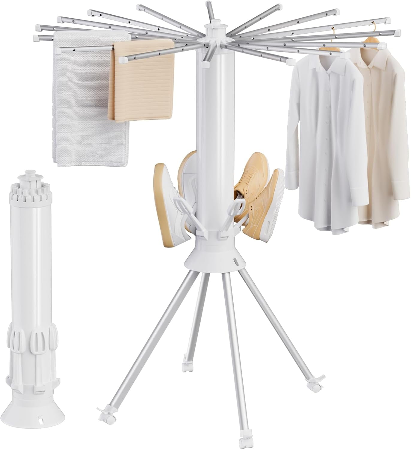 4-Legged Clothes Drying Rack Foldable, Portable Laundry Drying Racks ...