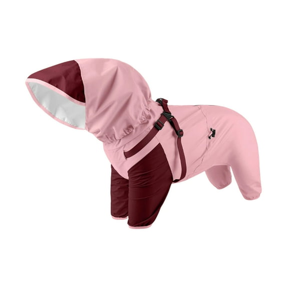 4 Legs Dog Rain Jackets Removable Hoods Design Weatherproof Raincoat ...