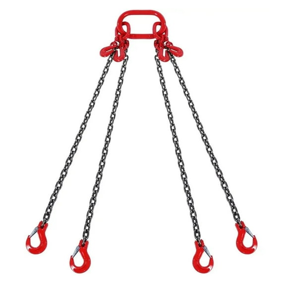 4 Legs G80 Lifting Chain Sling 3/8 10ft Grab Hooks 18400lbs ,Easy to ...