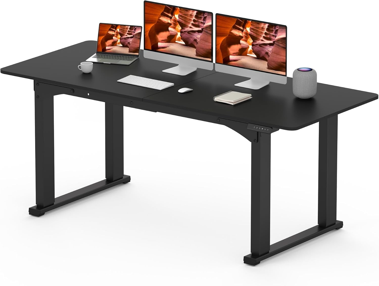 4 Legs Standing Desk, Large 71x31 Inches Electric Adjustable Height ...