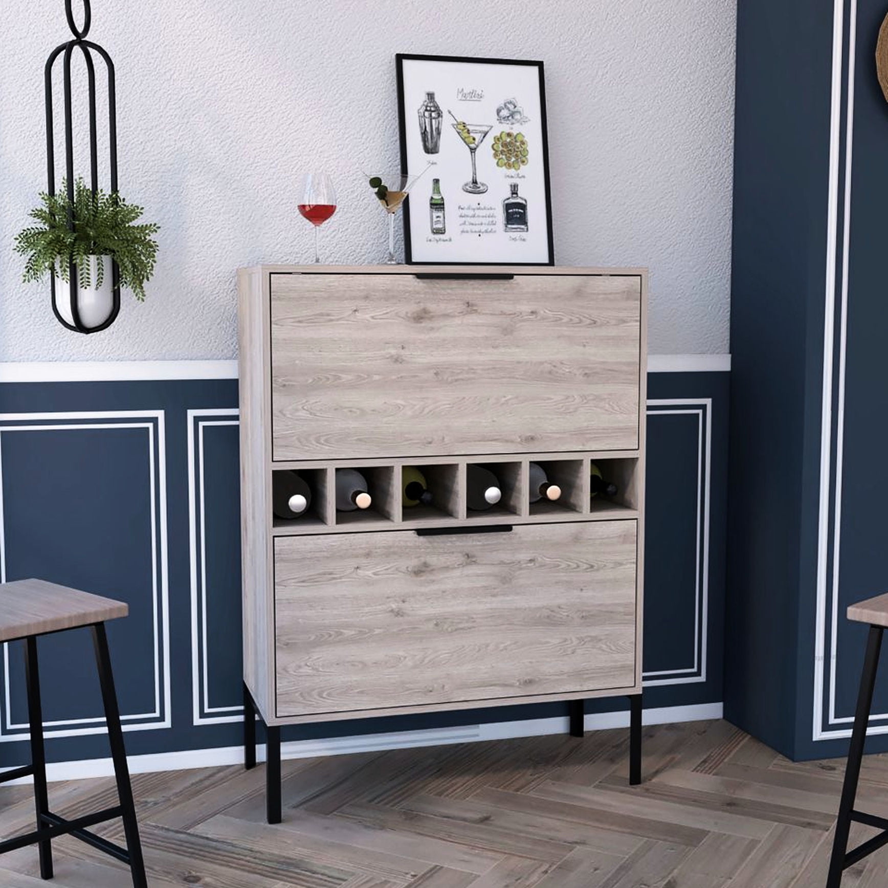 4 Legs for Stability / Living Room Use / Engineered Wood Cabinet ...