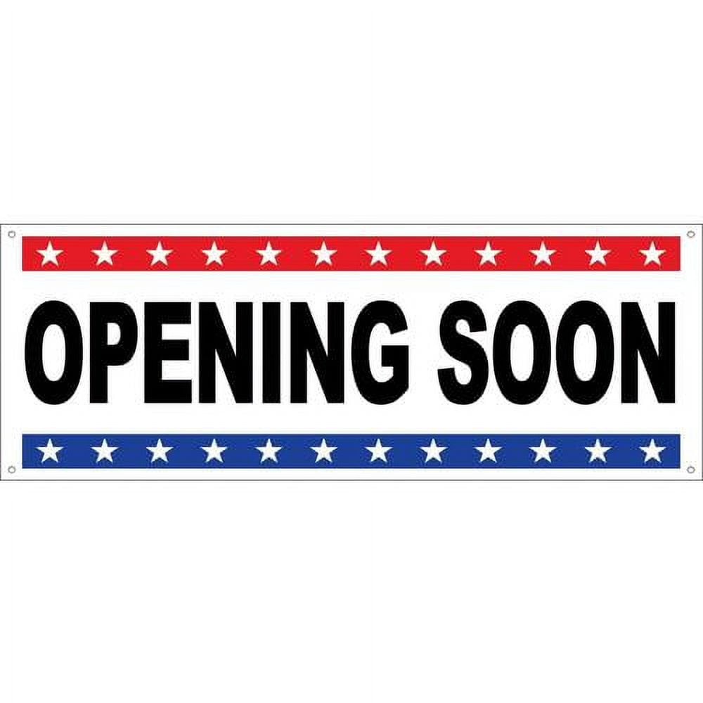 4 Less 18X48 Inch OPENING SOON Vinyl Banner Sign With Grommets Stars Wb ...