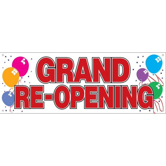 4 Less 18x48 Inch GRAND RE-OPENING Vinyl Banner Sign with Grommets wb ...