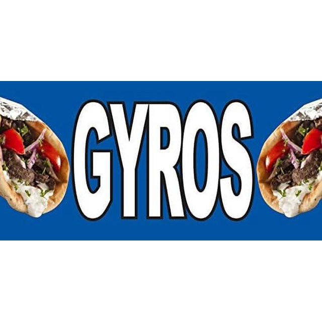 4 Less 18X48 Inch Gyros Vinyl Banner Greek Sign With Grommet Bb ...