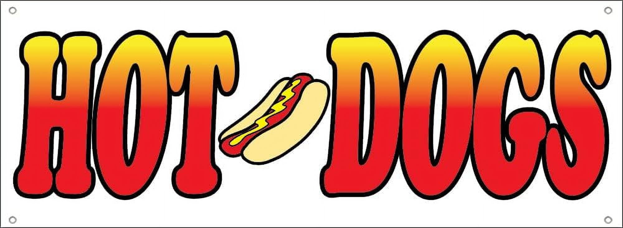4 Less 18x48 Inch HOT Dogs Banner Sign wb - Walmart.com