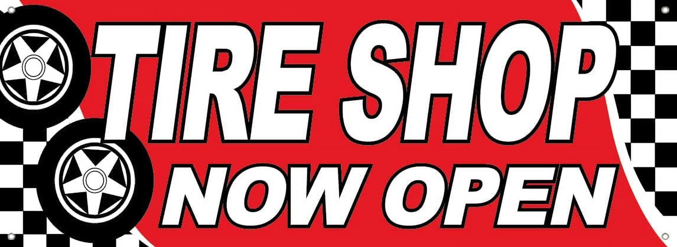 4 Less 18x48 Inch TIRE SHOP NOW OPEN Vinyl Banner Sign With Grommets rb ...