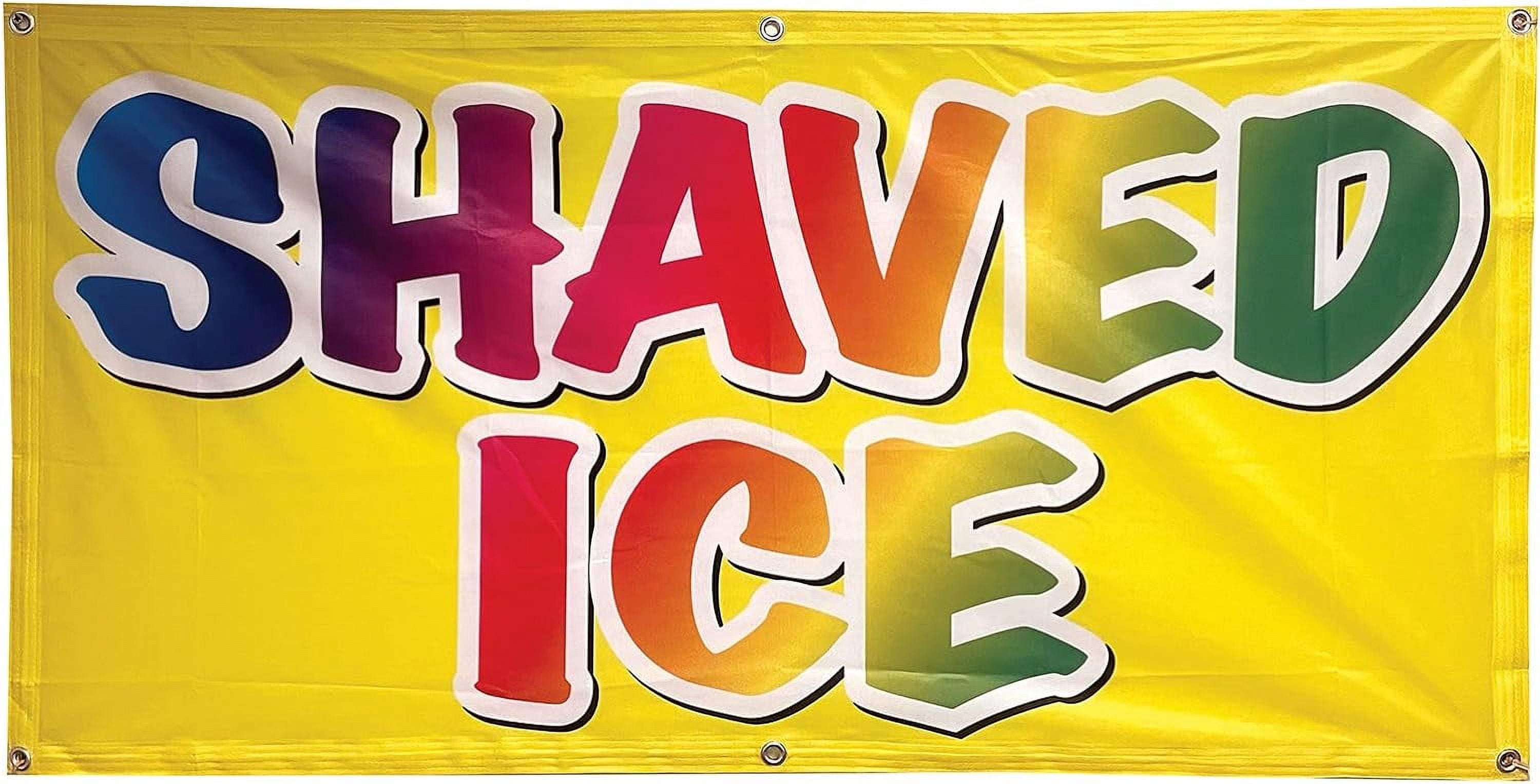4 Less 2x4 Feet SHAVED ICE Banner Sign With Grommet Polyester Fabric ...