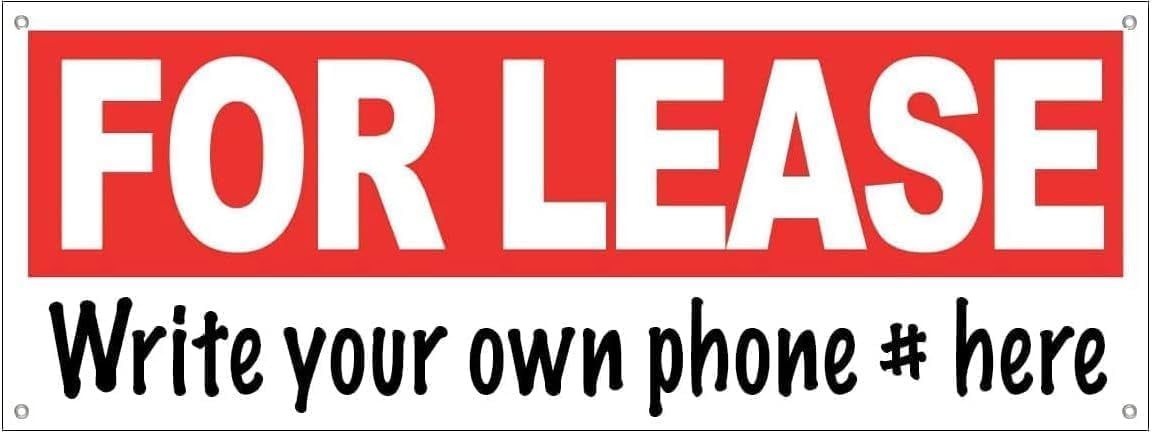 4 Less Co 18x48 Inch FOR LEASE Vinyl Banner Sign With Metal Grommets ...