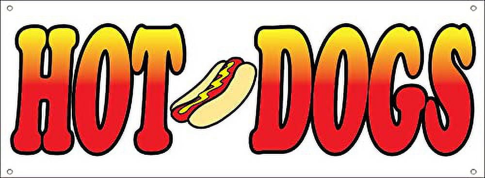 4 Less Co 18x48 Inch HOT Dogs Banner Sign wb - Walmart.com