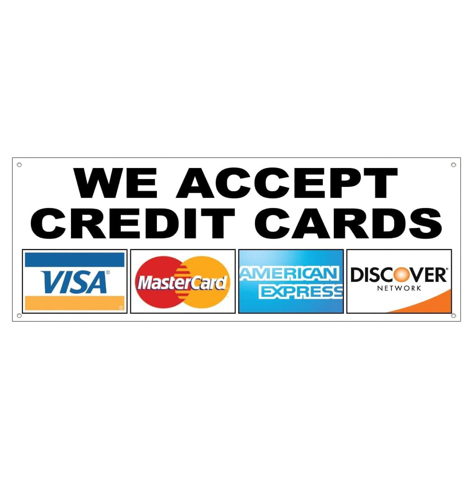 4 Less Co 18x48 Inch WE ACCEPT CREDIT CARDS Vinyl Banner Sign with Grommets wb4 - Walmart.com
