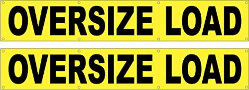4 Less Co 2 Pack - 1x6 Ft OVERSIZE LOAD Vinyl 12"x72" Wide Truck Safety ...