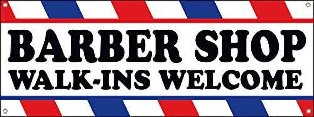 4 Less Co 3x10 Ft Barber Shop Walk-Ins Welcome Vinyl Sign hwb - Walmart.com