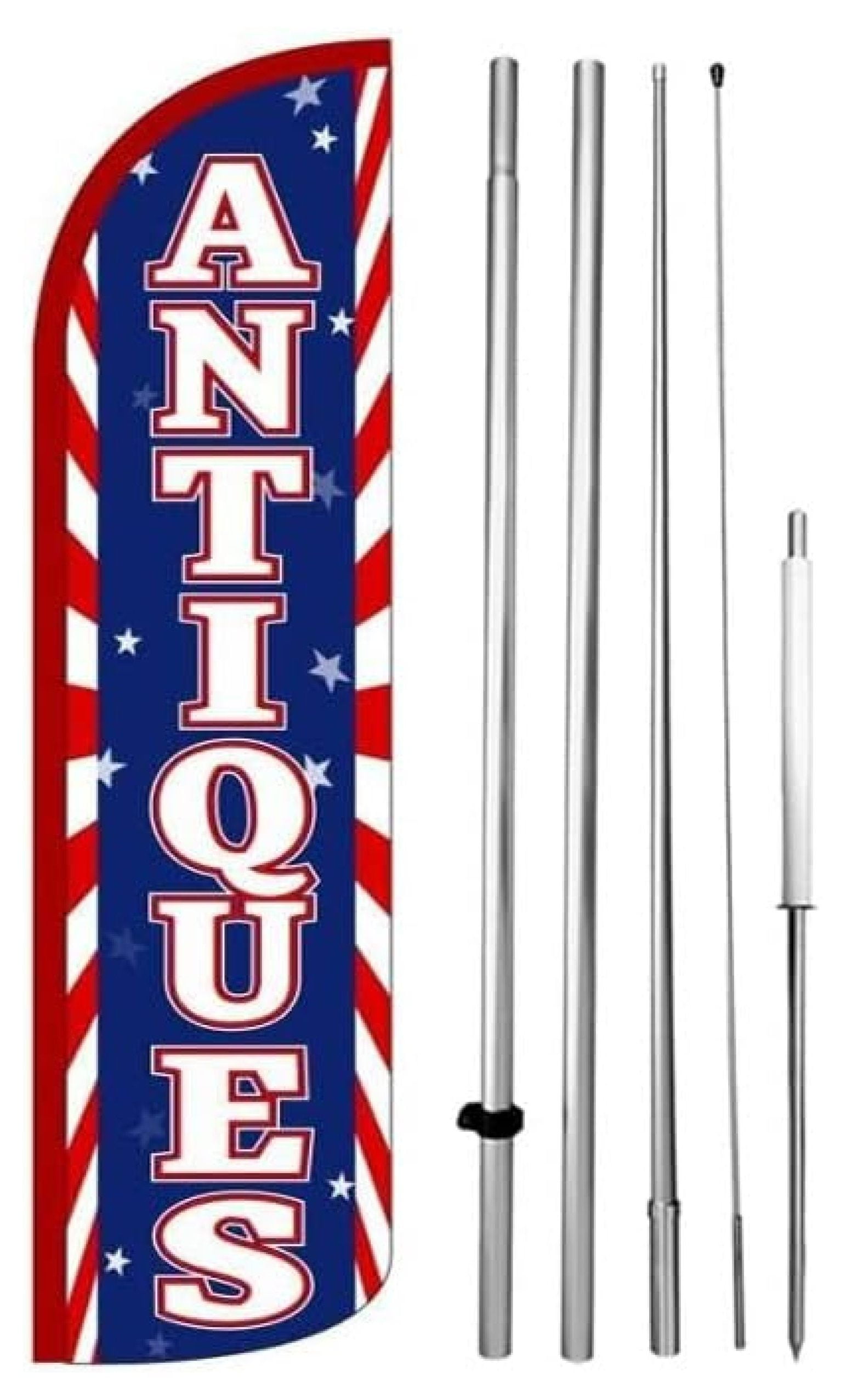 4 Less Co ANTIQUES Windless Swooper Flag Kit 15 ft Tall Large Banner ...