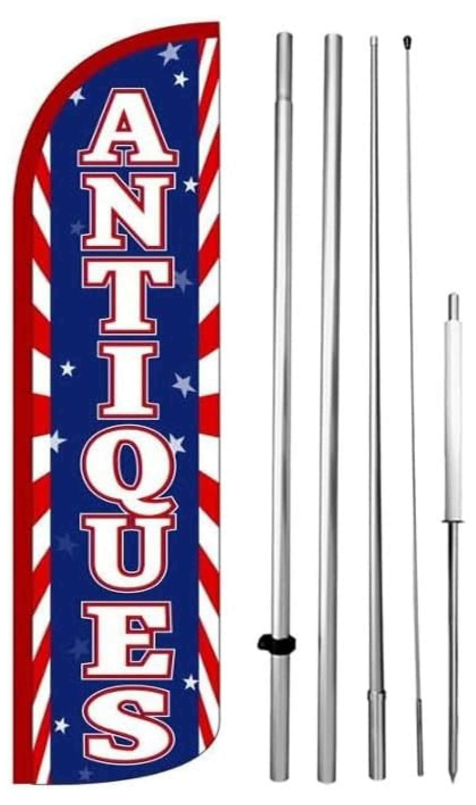 4 Less Co ANTIQUES Windless Swooper Flag Kit 15 ft Tall Large Banner ...