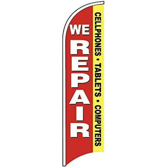 4 Less Co We Repair Cell Phones Tablets Computers Windless Swooper Flag ...