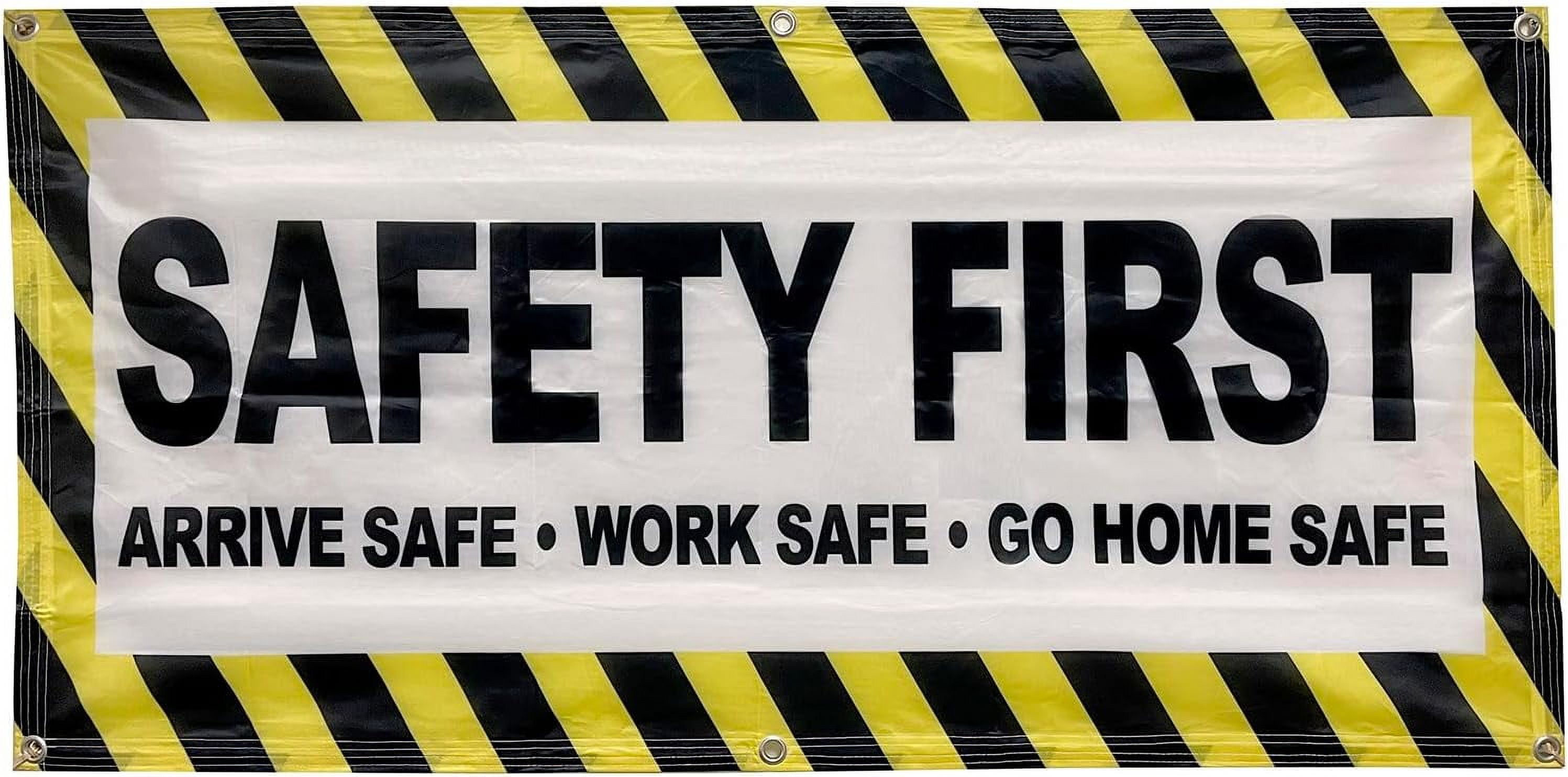 4 Less Feet SAFETY FIRST Banner Sign Fabric Polyester wb - Walmart.com