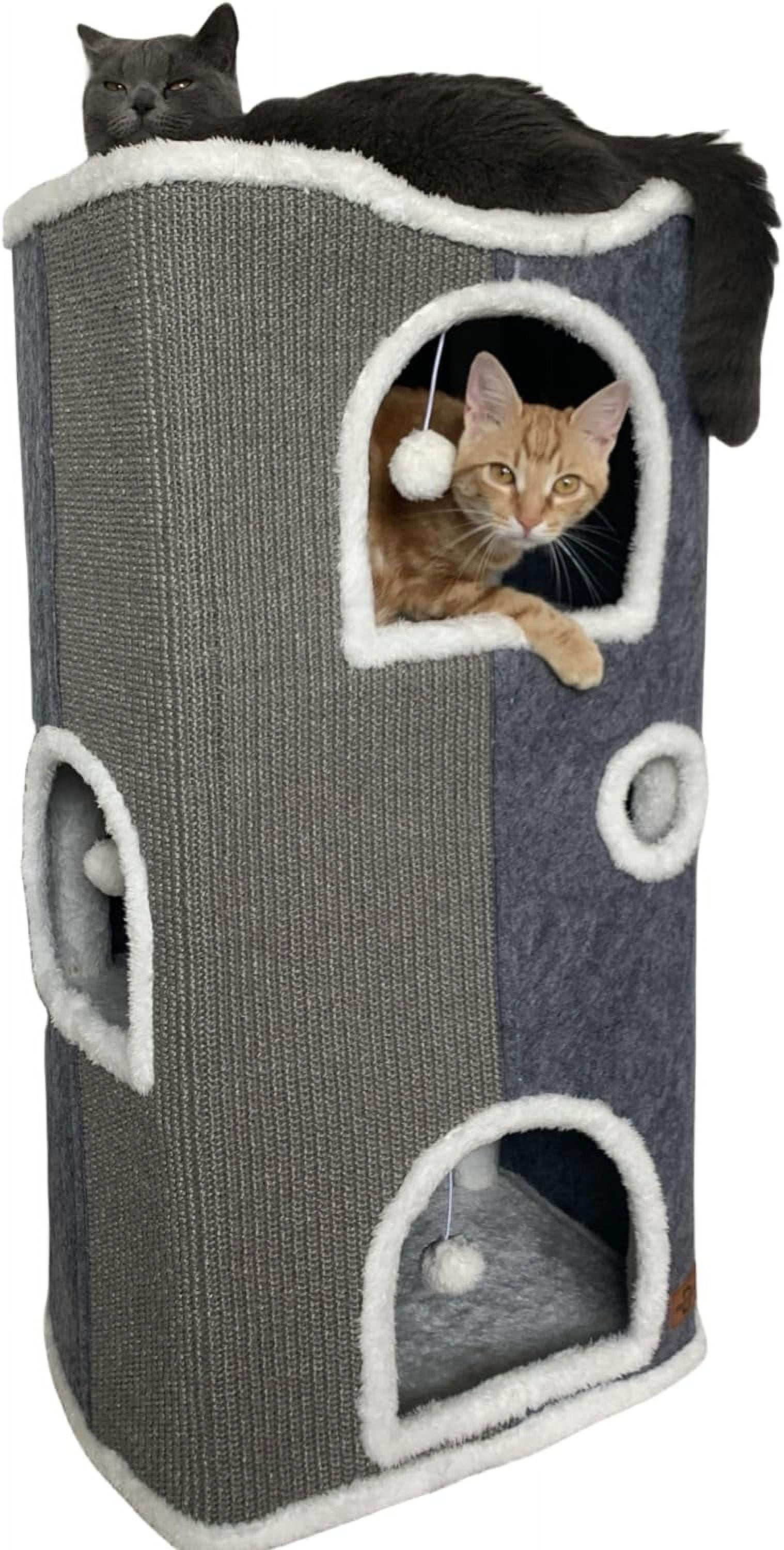 4-Level Cat House for Indoor Cats,Covered Cat Beds and Furniture with ...
