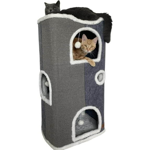 4-Level House for Indoor Cats,Covered Beds and Furniture with Scratch ...