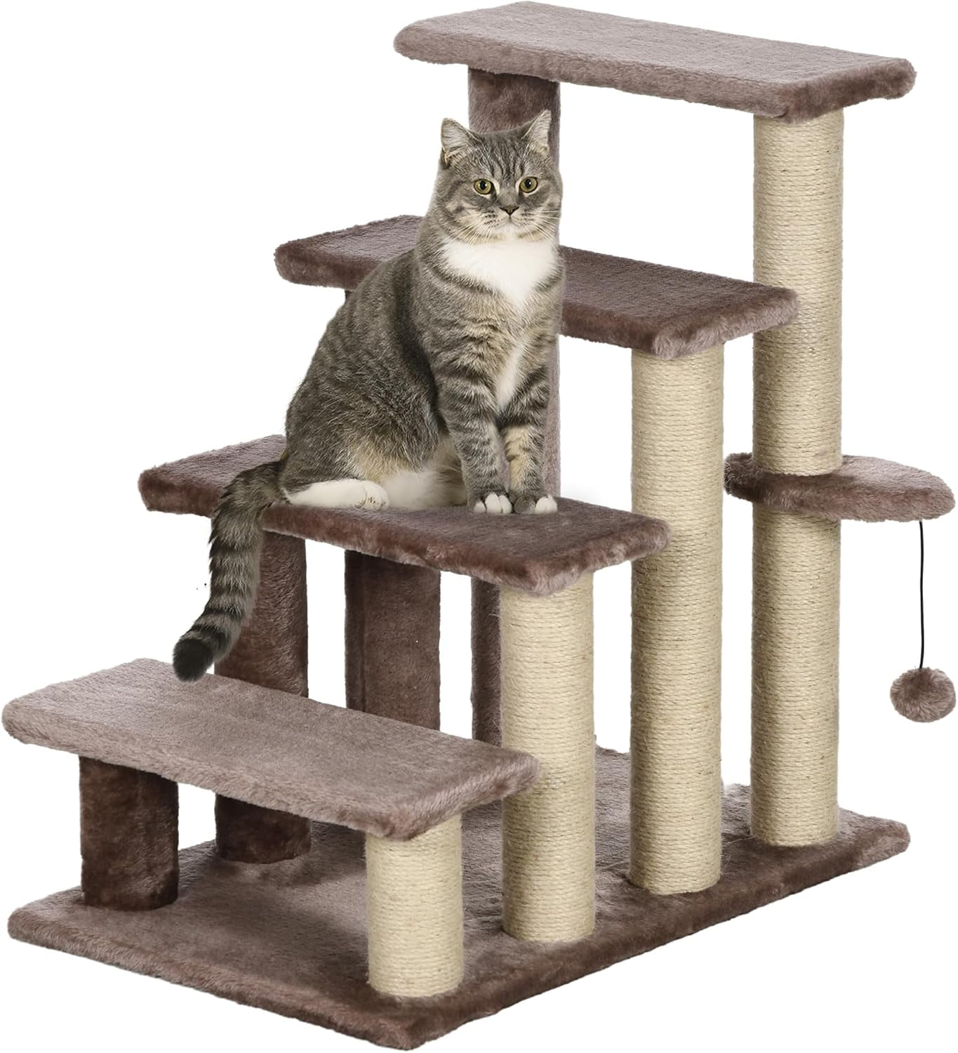 4 Levels Cat Steps, Pet Stairs Carpeted Ladder, Kitten Tree Climber ...