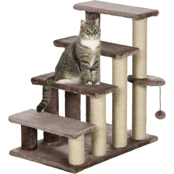 4 Levels Cat Steps, Pet Stairs Carpeted Ladder, Kitten Tree Climber ...