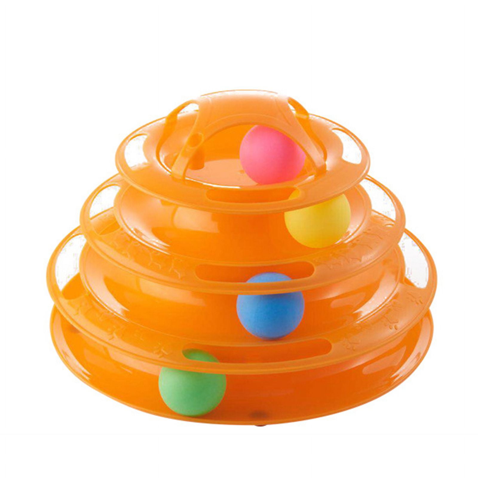 4 Levels Cats Toy Tower Tracks Cat Toys Interactive Cat Intelligence ...