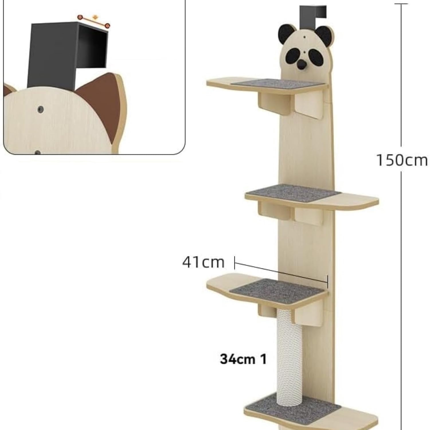 4-Levels Over Door Cat Climber, Space Saver Cats Shelf for Indoor Cats ...