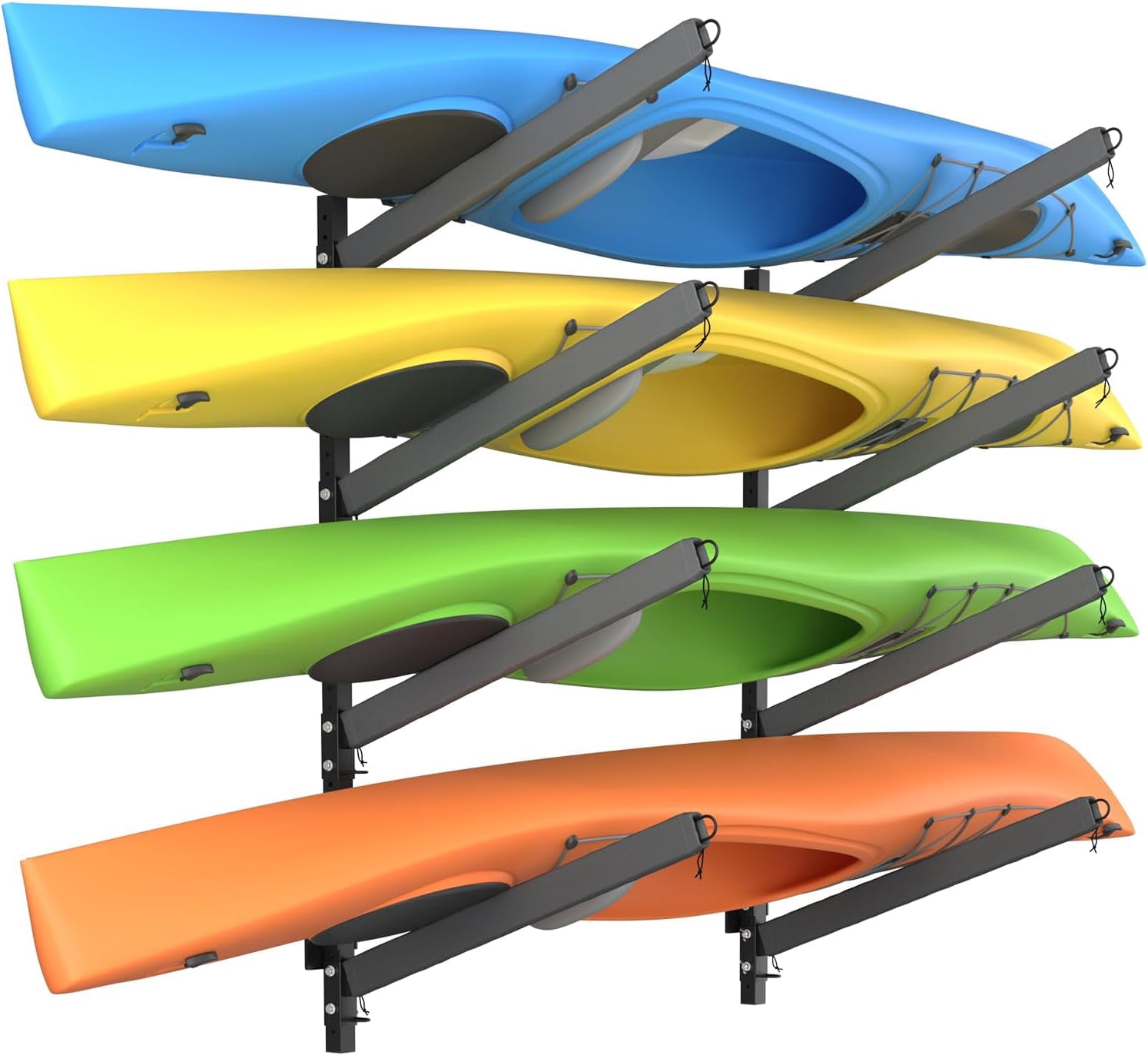 4 Levels Kayak Storage Rack, Heavy Duty Freestanding Sup Storage Stand ...