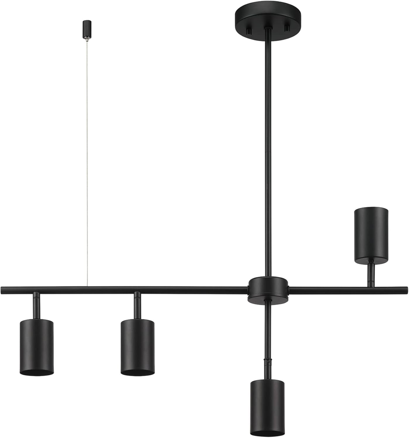 4-Light Adjustable Height Geometrical Track Lighting, Matte Black ...
