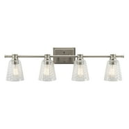 Kichler Avery 24" 3 Light Brushed Nickel Vanity Light with Clear Seeded ...