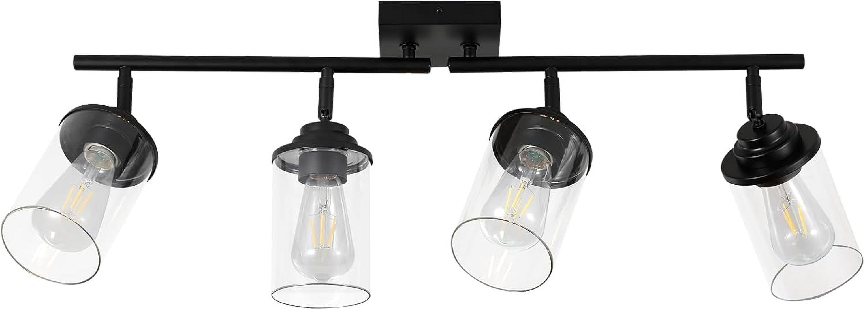 4-Light Black Track Lighting Fixtures, Modern Bathroom Vanity Lights ...