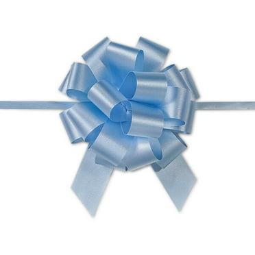 8" Royal Blue Large Flora Satin Pull Bow (2 1/2" Wide, 20 Loops) - 1 ...